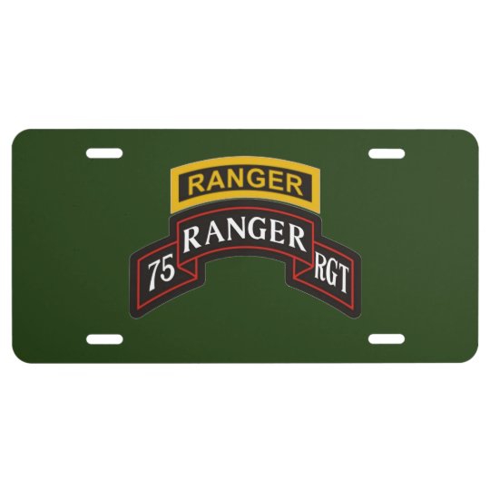 75TH RANGER REGIMENT LICENSE PLATE | Zazzle.com