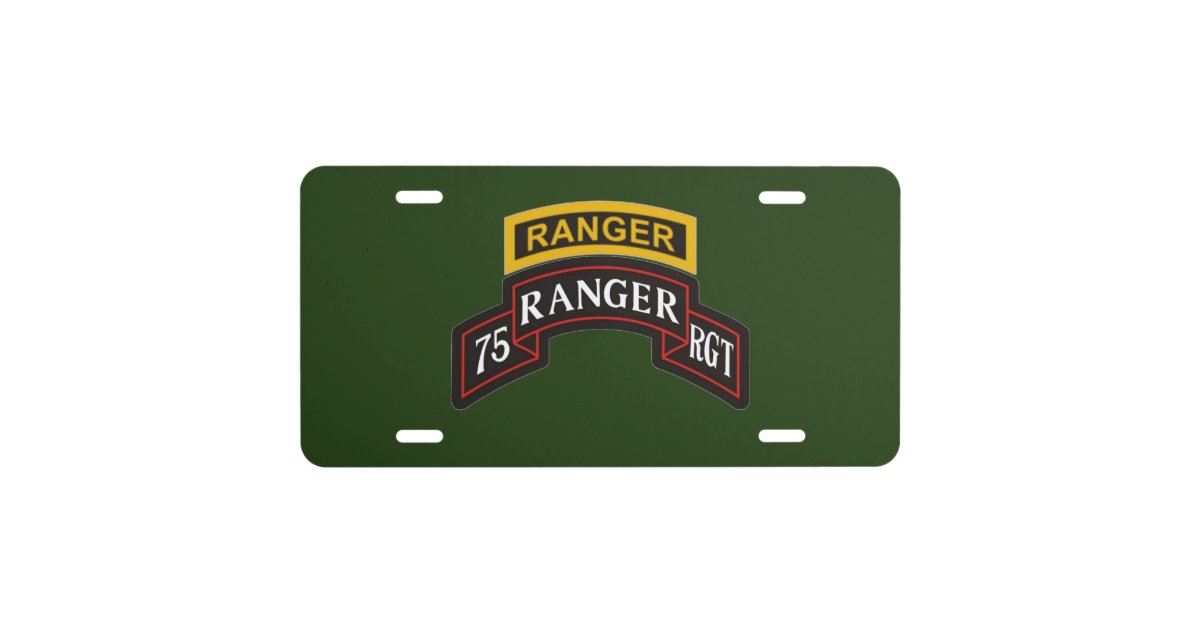 75TH RANGER REGIMENT LICENSE PLATE | Zazzle