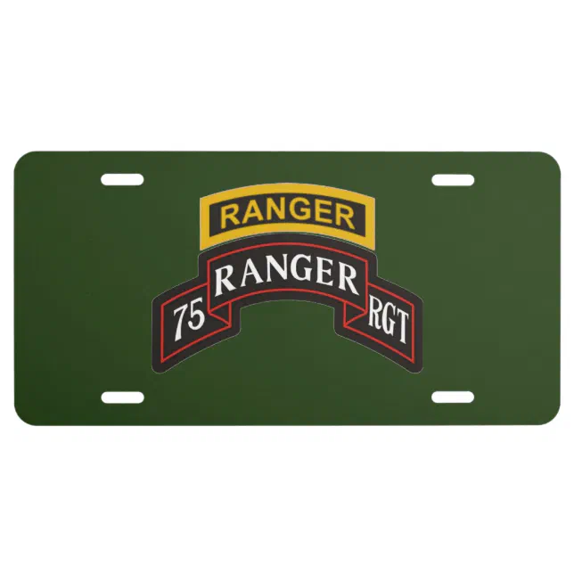 75TH RANGER REGIMENT LICENSE PLATE | Zazzle