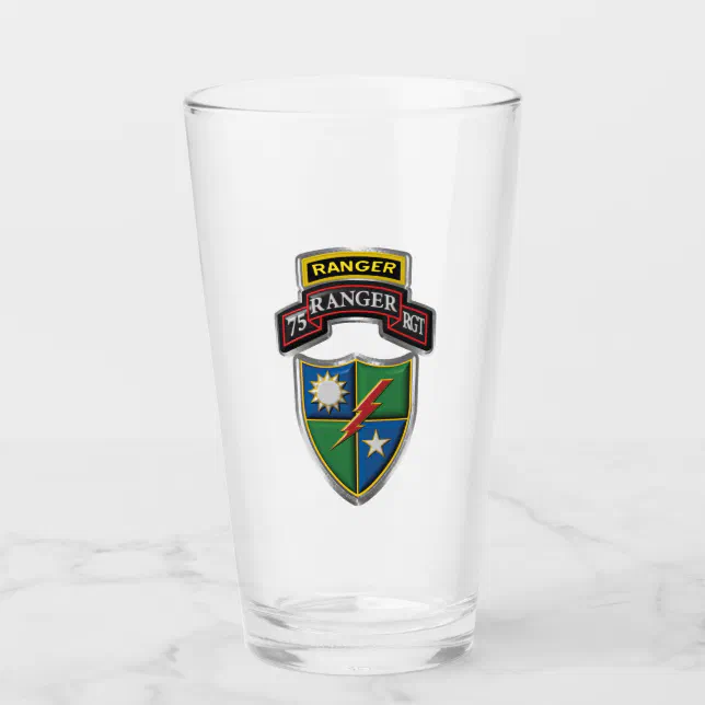 75th Ranger Regiment Tab Scroll & Patch Glass | Zazzle