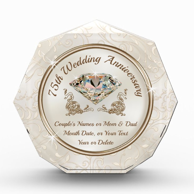 75th Wedding Anniversary Diamond Symbol Gift | Zazzle