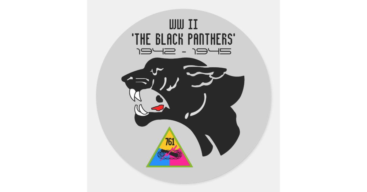 761st TANK BATTALION, BLACK PANTHERS, WW II Classic Round Sticker | Zazzle