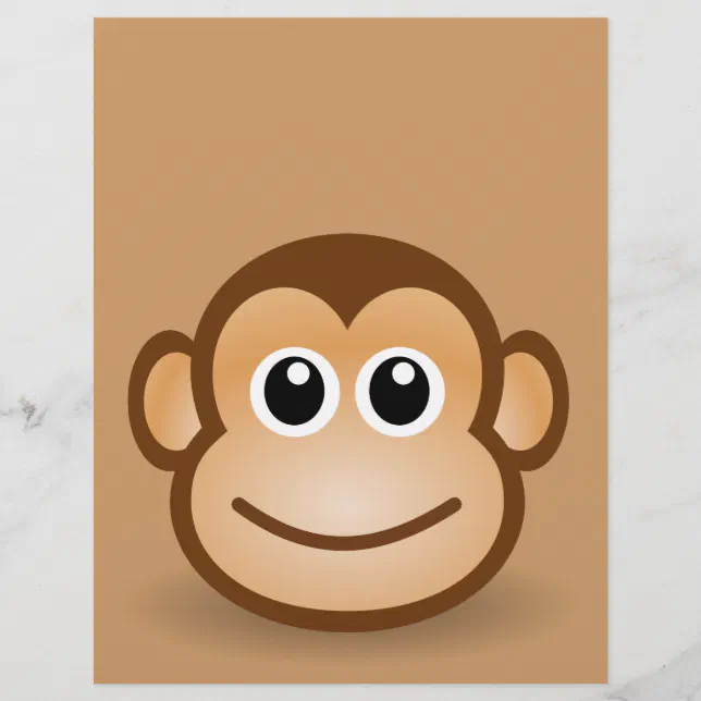 76-Free-Cute-Cartoon-Monkey-Clipart-Illustration Flyer | Zazzle