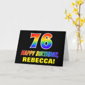 76th Birthday: Bold, Fun, Simple, Rainbow 76 Card | Zazzle