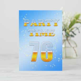 76th birthday party invitation with beer | Zazzle
