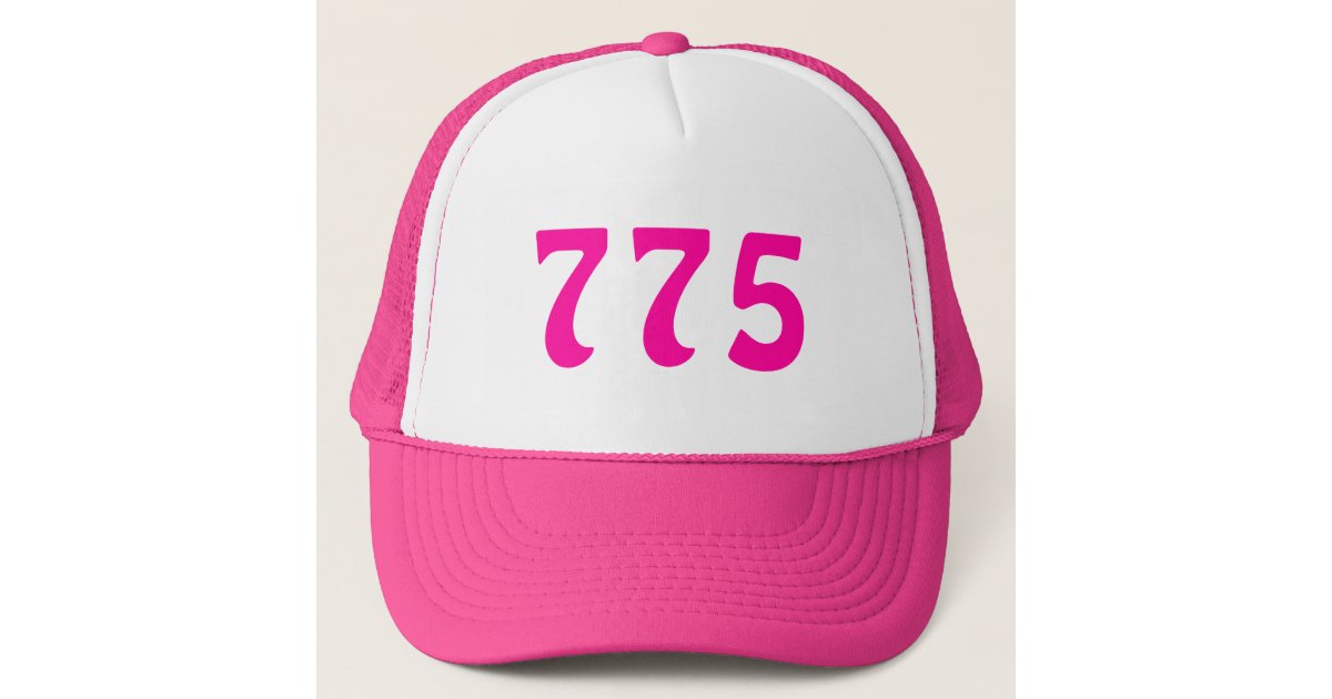 775 Area Code Neon Pink Trucker Hat | Zazzle