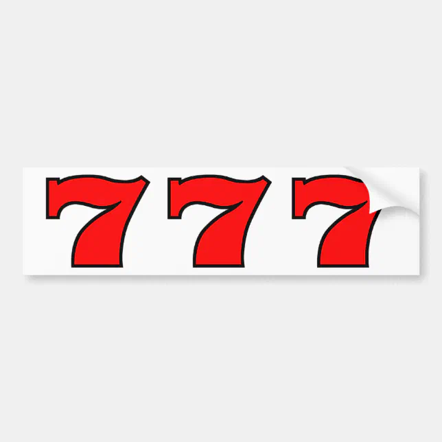 777 BUMPER STICKER | Zazzle