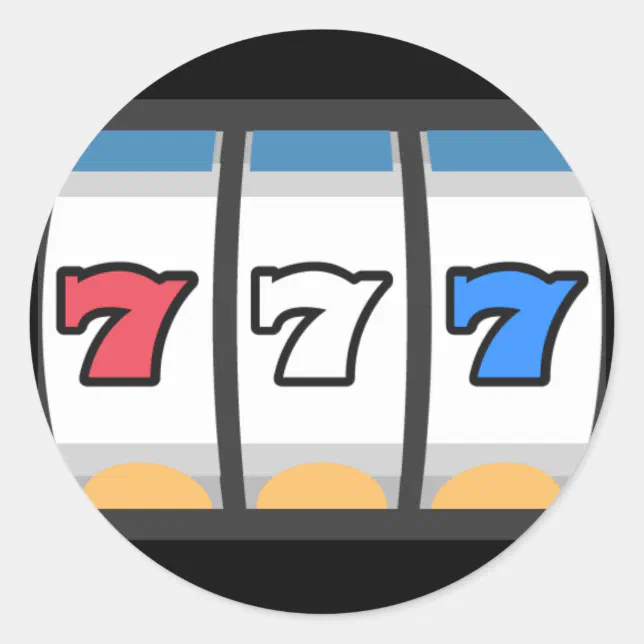 777 Lucky Slot Machine Classic Round Sticker | Zazzle