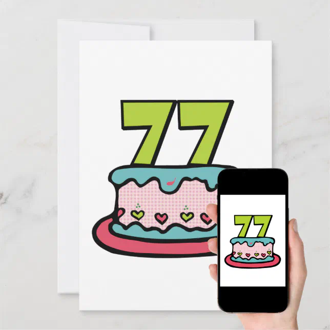 77 Year Old Birthday Cake Card | Zazzle
