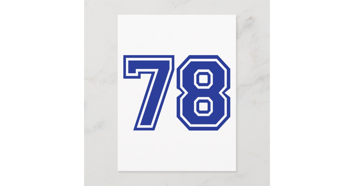 78 - number postcard | Zazzle
