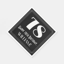 78th Birthday ~ Art Deco Inspired Look "78", Name Napkins | Zazzle