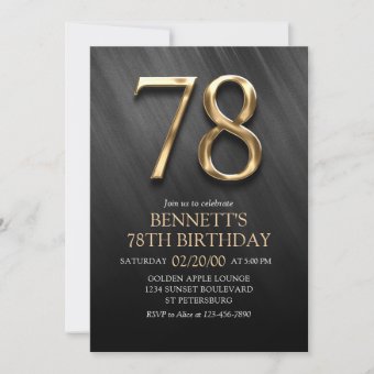 78th Birthday Invitation | Zazzle