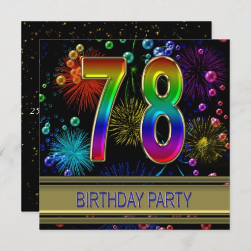 78th Birthday party Invitation with bubbles | Zazzle