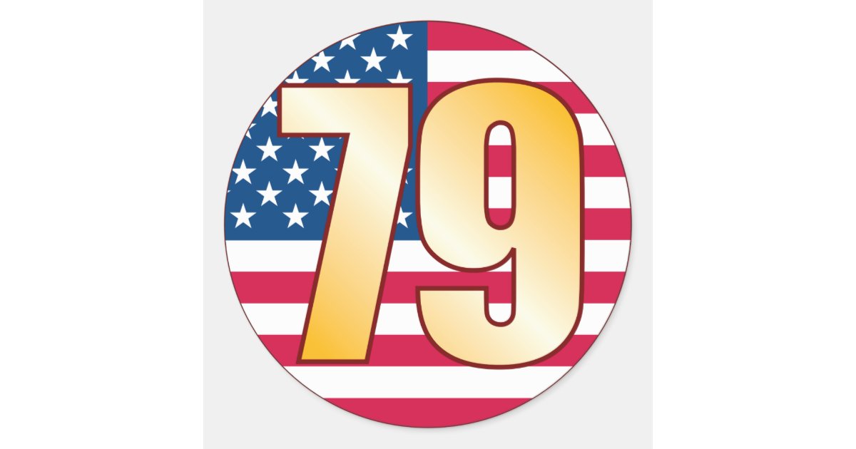 79 USA Gold Classic Round Sticker | Zazzle