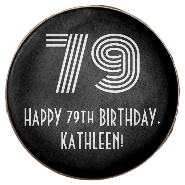 79th Birthday - Art Deco Inspired Look "79", Name Chocolate Covered ...