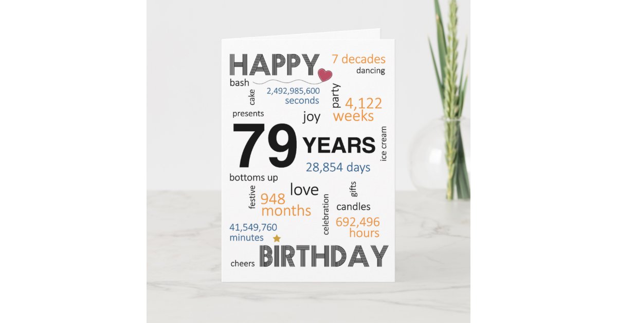 79th Birthday Card | Zazzle