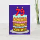 79th Birthday: Fun Cake and Candles + Custom Name Card | Zazzle