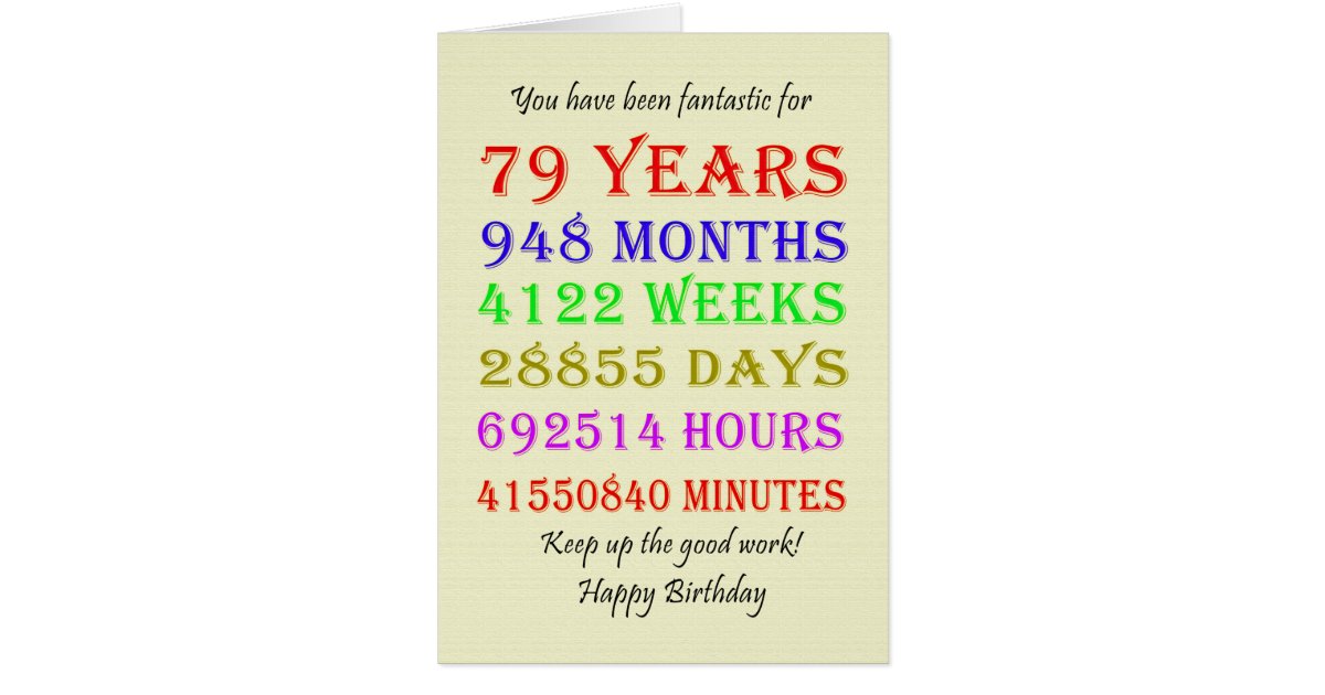 79th Birthday Milestones | Zazzle