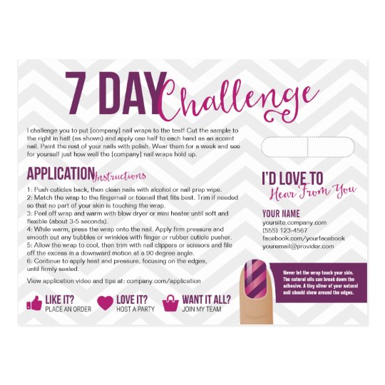 7 Day Challenge Sample Card Postcards | Zazzle.com
