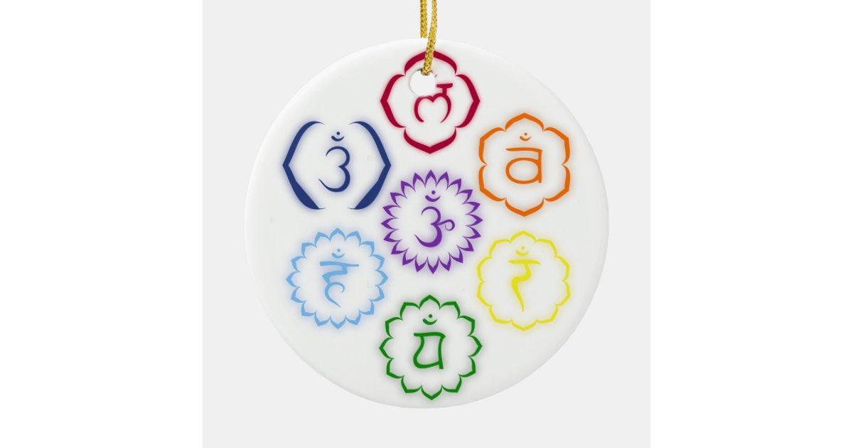 7 Main Chakras in a Circle Ceramic Ornament | Zazzle
