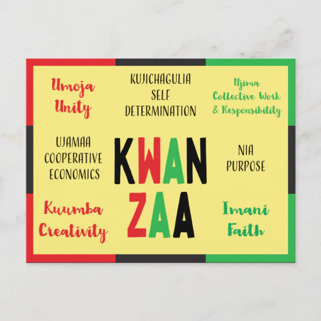 7 Principles Modern Kwanzaa Holiday Card | Zazzle