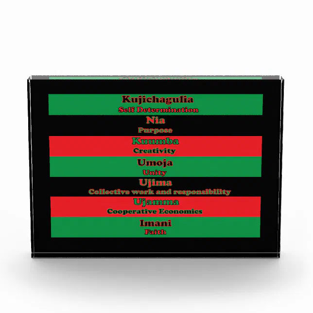 7 Principles of Kwanzaa Acrylic Decoration Award | Zazzle
