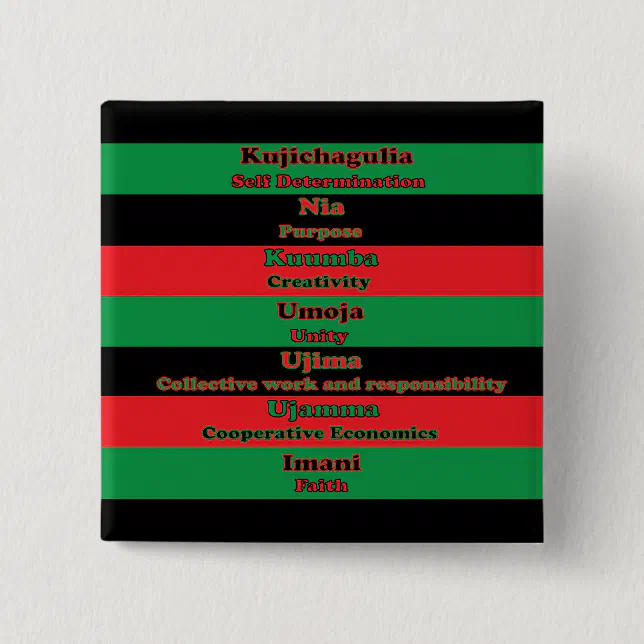 7 Principles of Kwanzaa Button | Zazzle