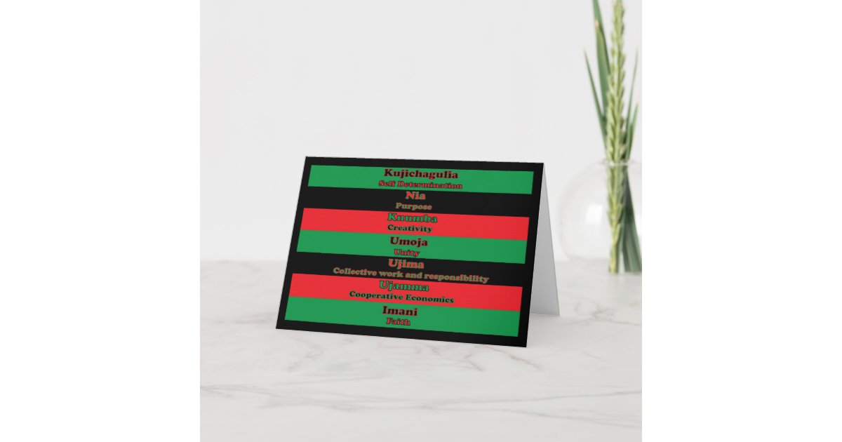 7 Principles of Kwanzaa Card | Zazzle