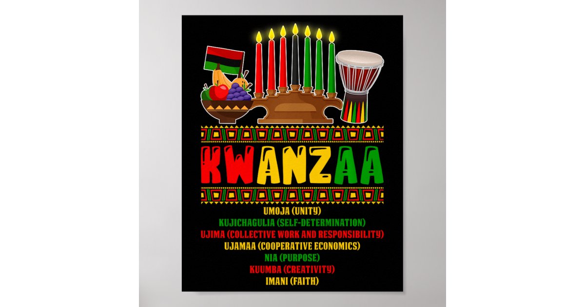 7 Principles Of Kwanzaa Celebration Pan African Bo Poster | Zazzle