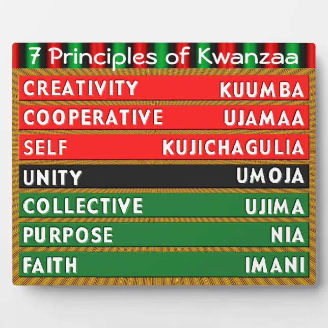 7 Principles of Kwanzaa Plaque | Zazzle