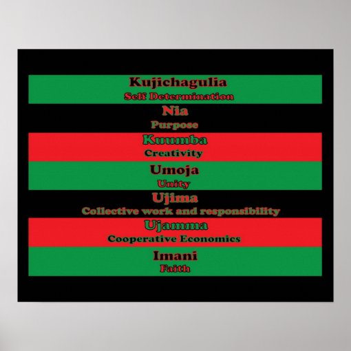 7 Principles of Kwanzaa (Vertical) Poster | Zazzle