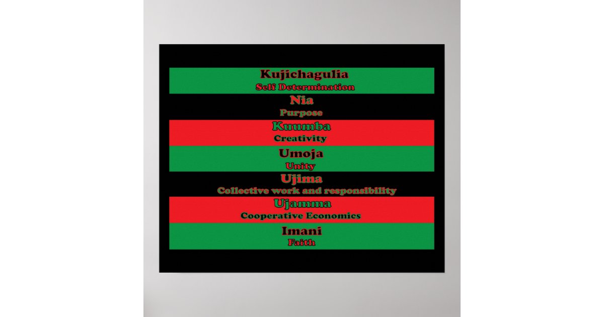 7 Principles of Kwanzaa (Vertical) Poster | Zazzle