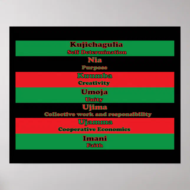 7 Principles of Kwanzaa (Vertical) Poster | Zazzle