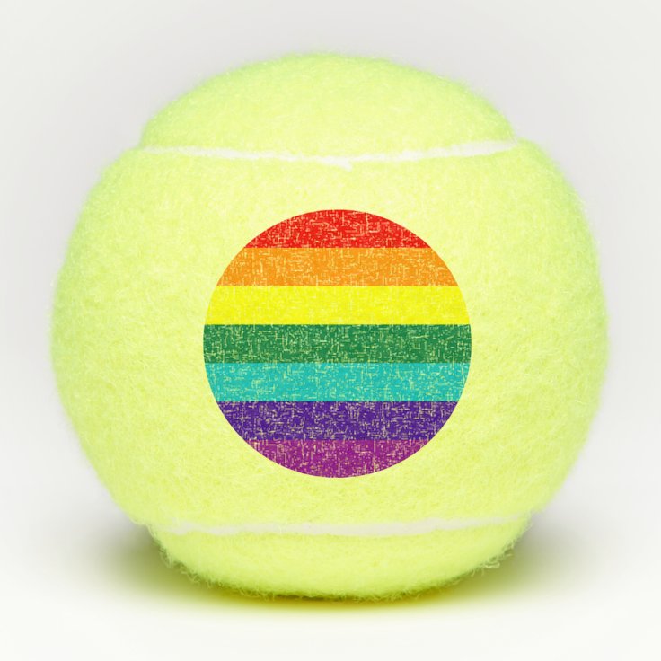 7 Stripes Rainbow Gay Pride Flag Tennis Balls | Zazzle