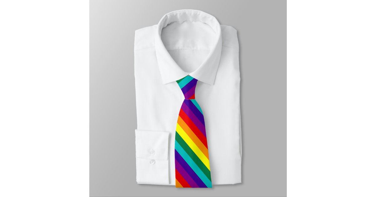 7 Stripes Rainbow Neck Tie | Zazzle