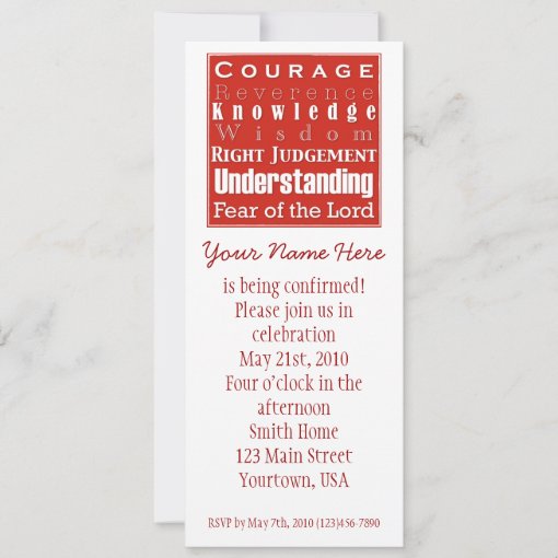 7Gifts for Your Confirmation Announcent Invitation | Zazzle