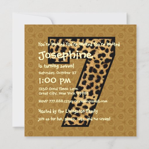 7th Birthday Party 7 Year Old Grunge Design V4 Invitation | Zazzle
