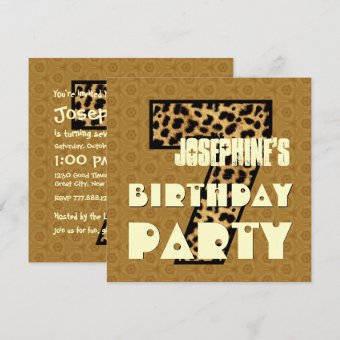 7th Birthday Party 7 Year Old Grunge Design V4 Invitation | Zazzle