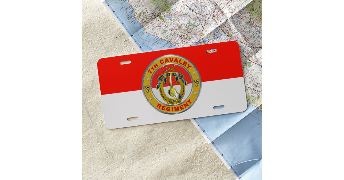 7TH Cavalry Regiment License Plate | Zazzle