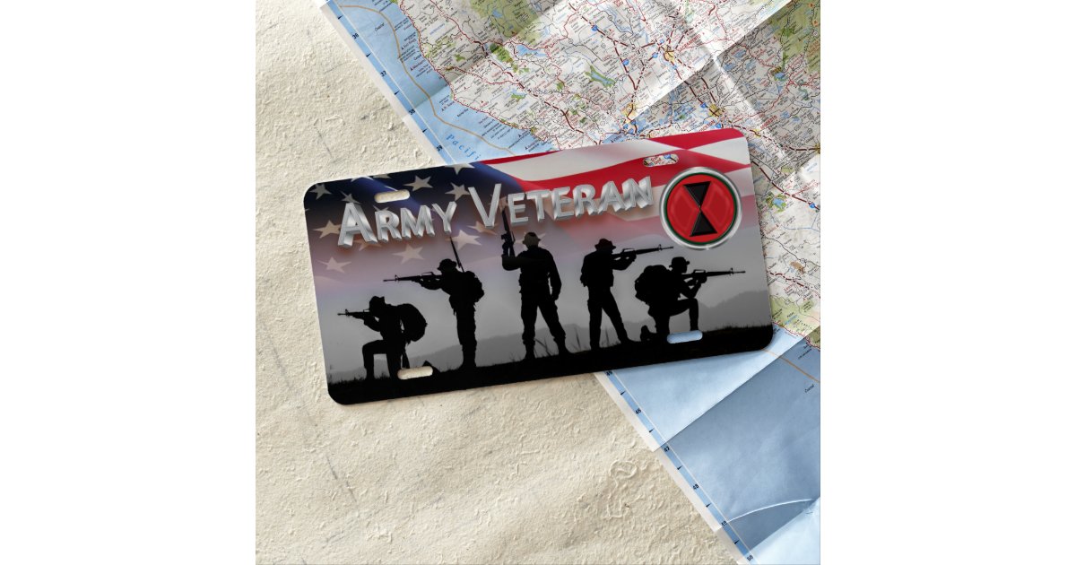 7th Infantry Division Army Veteran License Plate | Zazzle