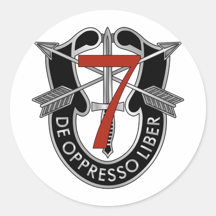 7th Special Forces Group Crest Classic Round Sticker | Zazzle