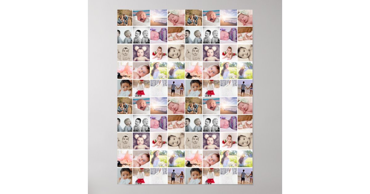 80 Photo Collage Personalized Poster | Zazzle.com