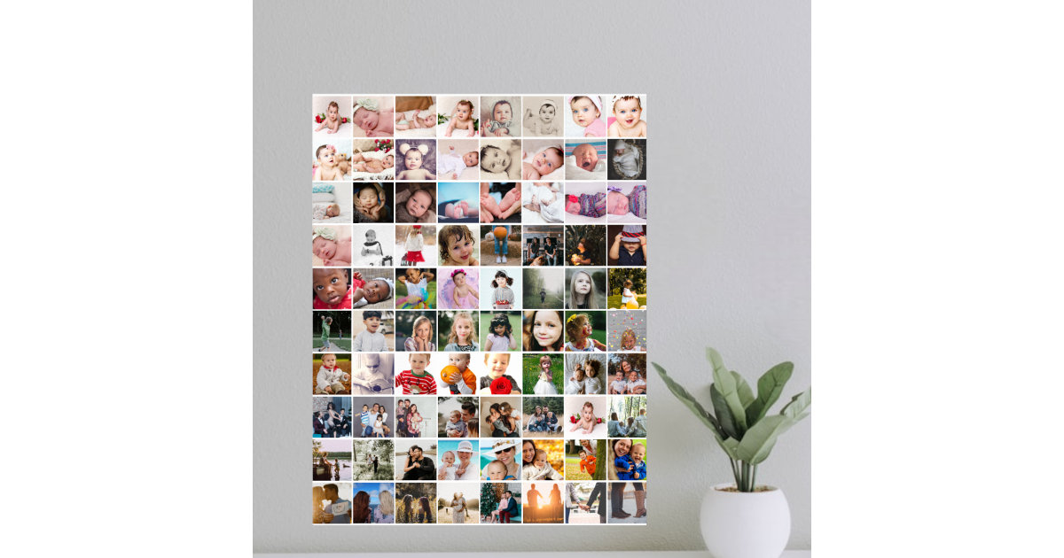80 Photo Collage Personalized Poster | Zazzle
