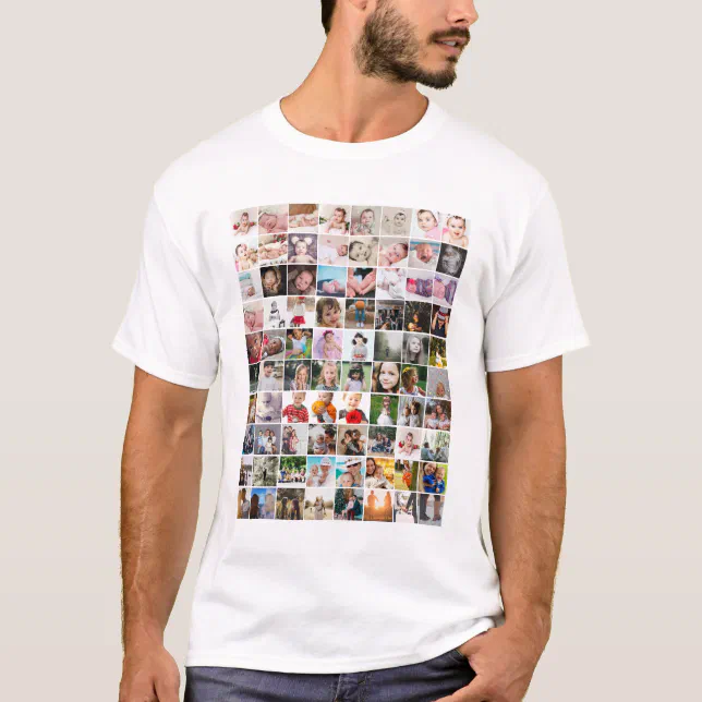 80 Photo Template Personalized Collage T-Shirt | Zazzle
