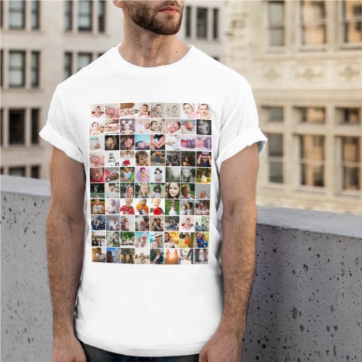 80 Photo Template Personalized Collage T-Shirt | Zazzle