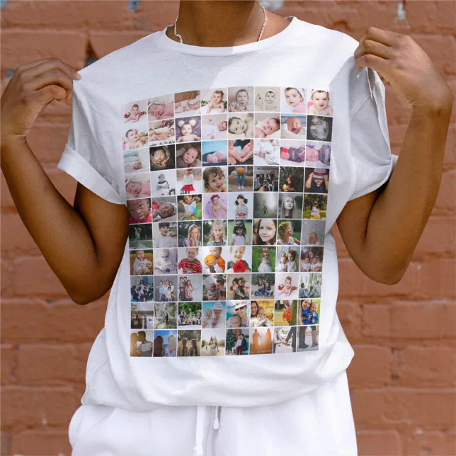 80 Photo Template Personalized Collage T-Shirt | Zazzle
