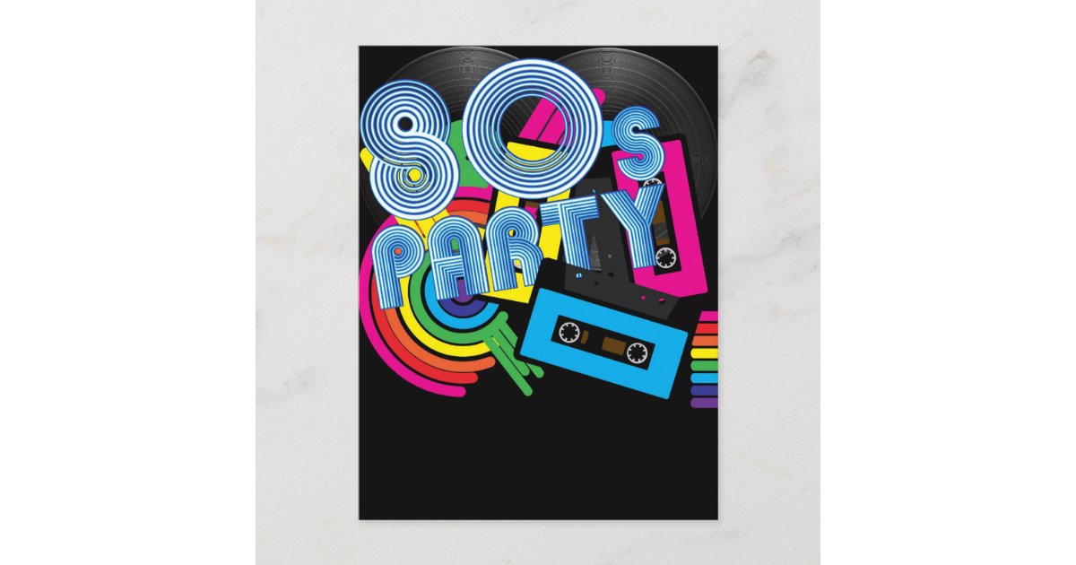 80 Retro Party Postcard | Zazzle
