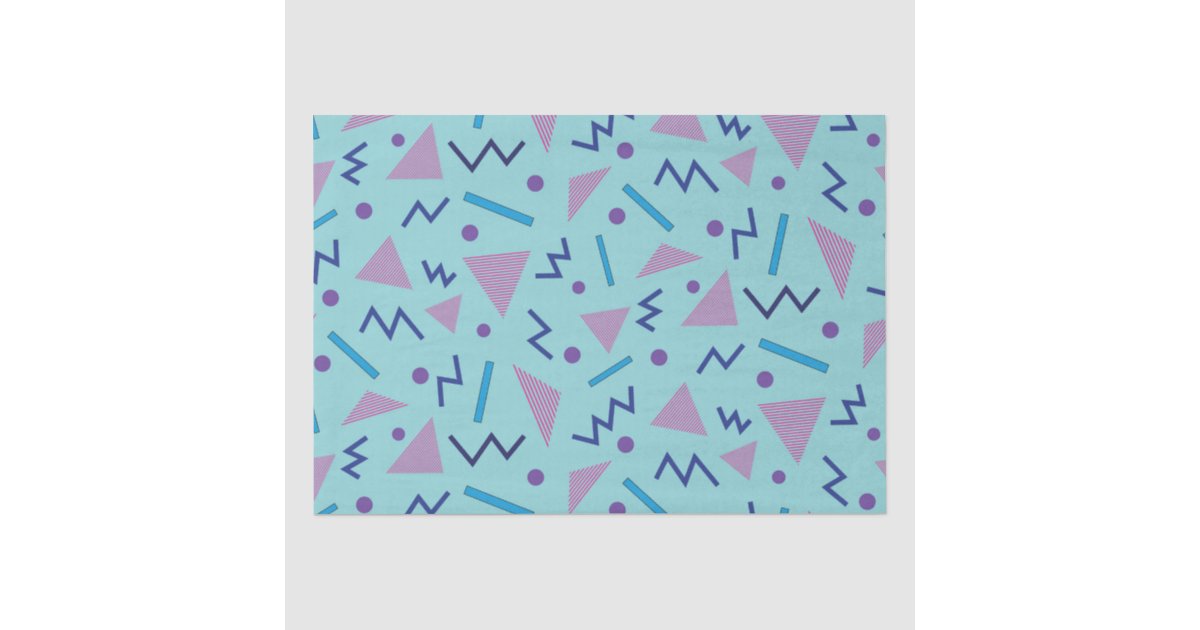 80s 90s Memphis style geometric blue Tissue Paper | Zazzle