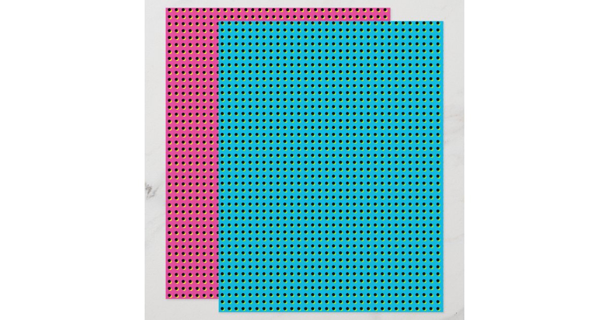 80's/90's Retro Neon Blue Pink Black Dots Pattern | Zazzle
