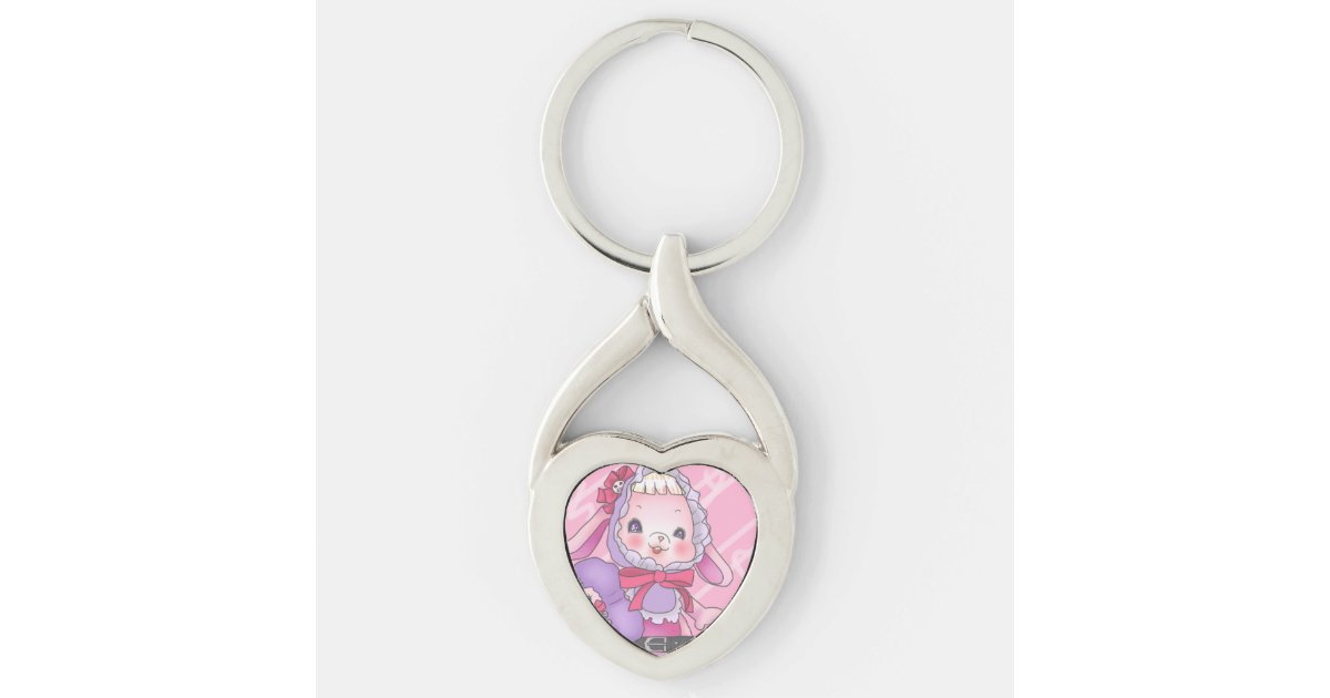 80's Alt Bunny Metal Keychain | Zazzle